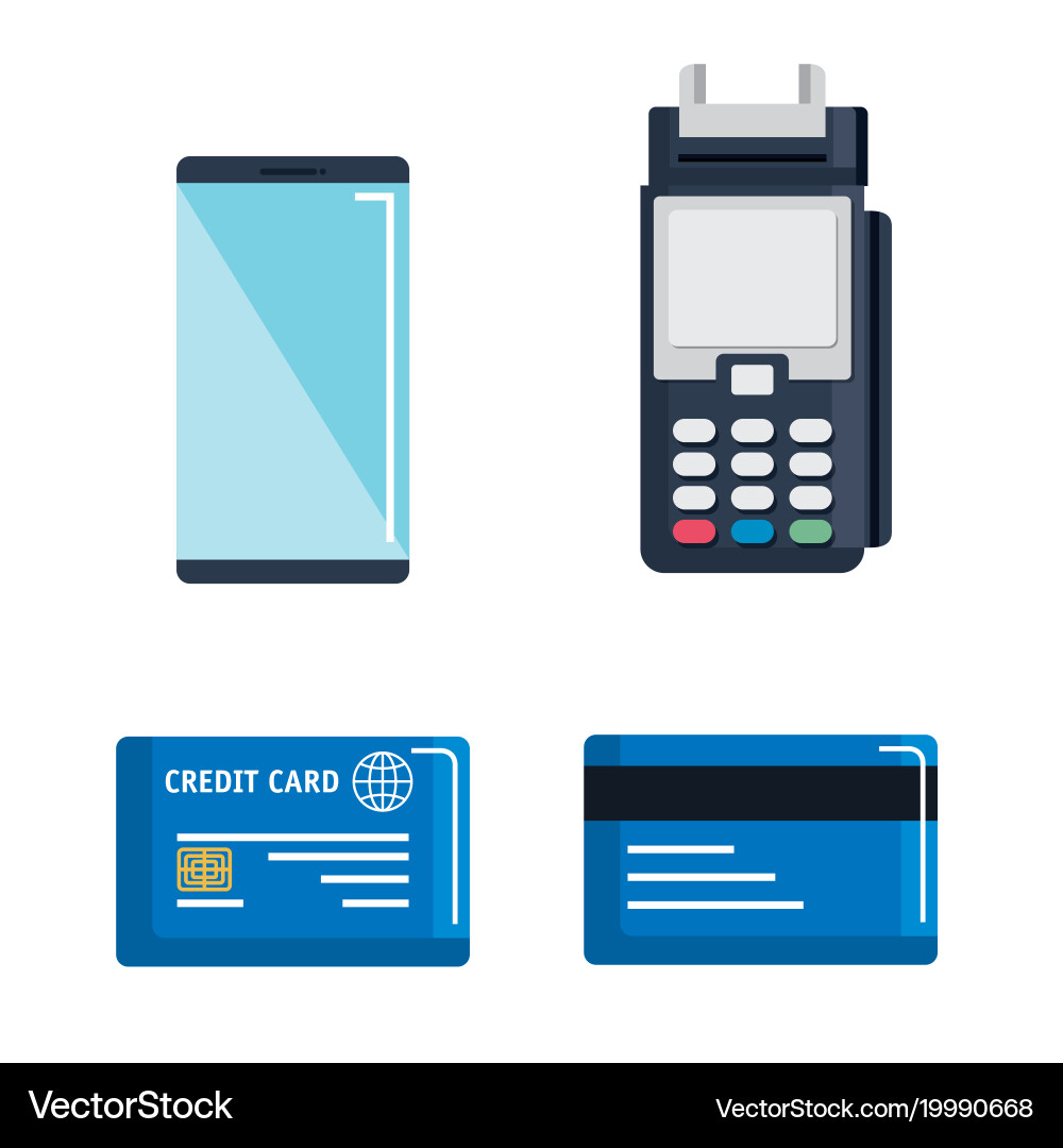 Near field communication technology set icons Vector Image