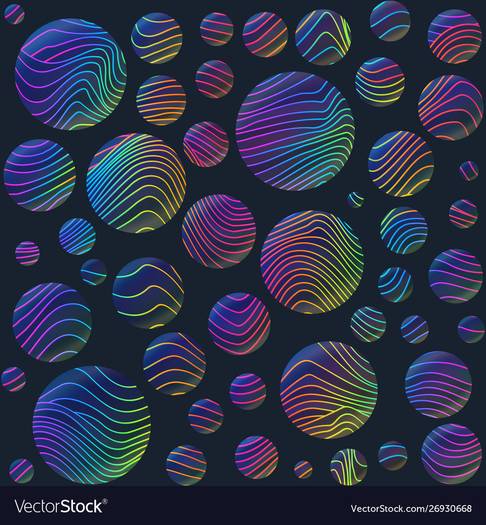 Neon circle seamless pattern Royalty Free Vector Image