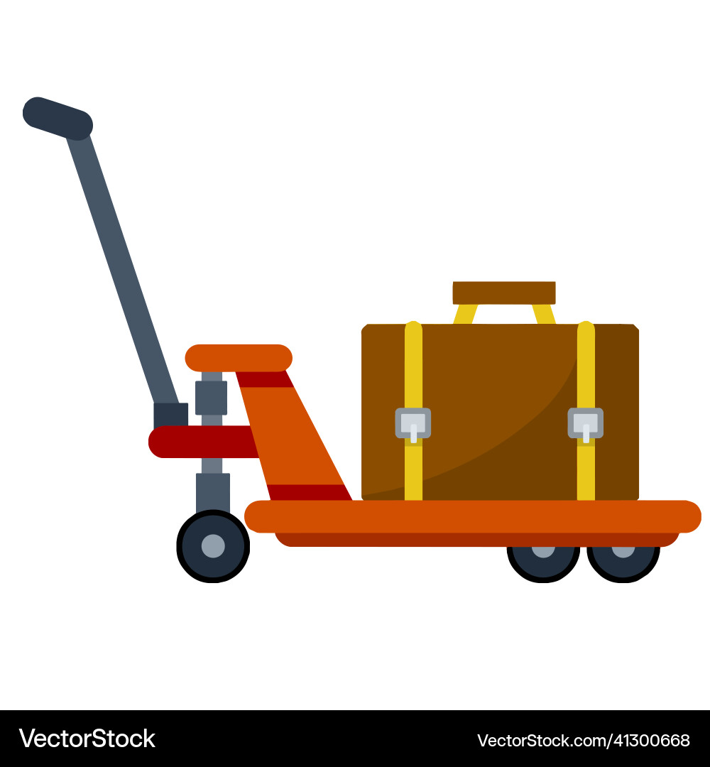 Platform trolley and handcart with luggage Vector Image