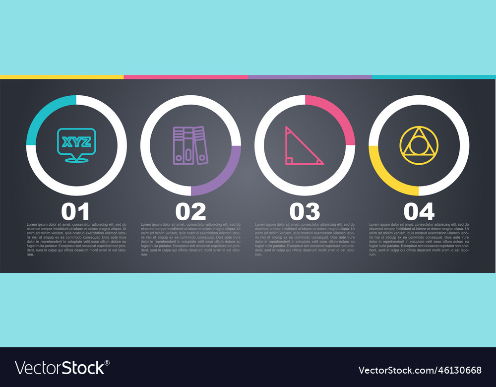 Set Line Xyz Coordinate System Office Folders Vector Image