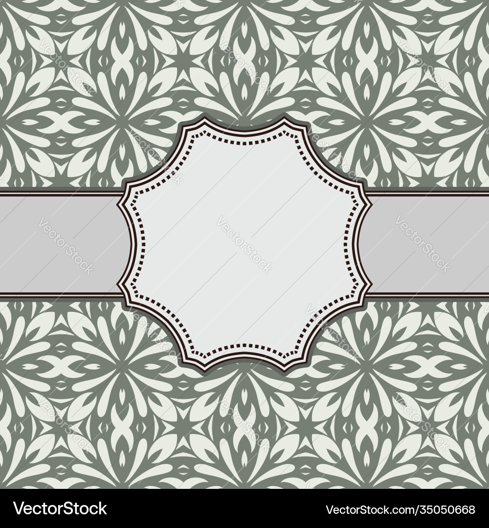 Vintage abstract flower frame with text place Vector Image