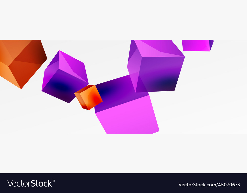 3d cubes abstract background composition Vector Image