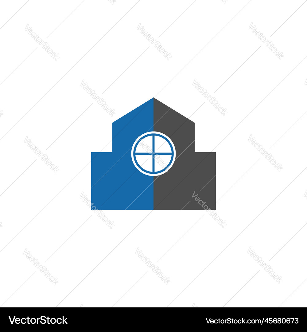 Architecture logo icon minimal design blue color Vector Image