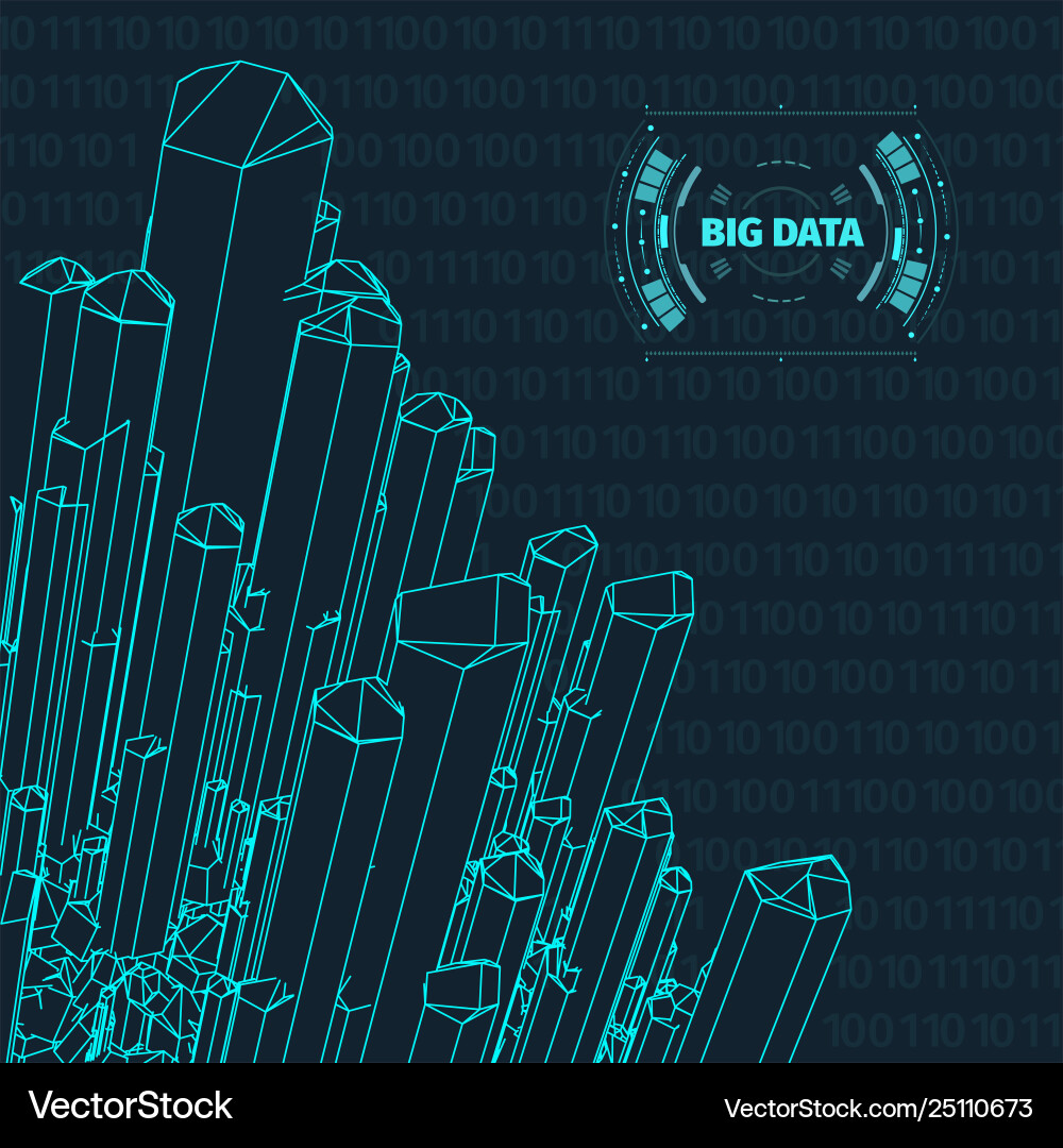 Big data visualization background 3d Royalty Free Vector