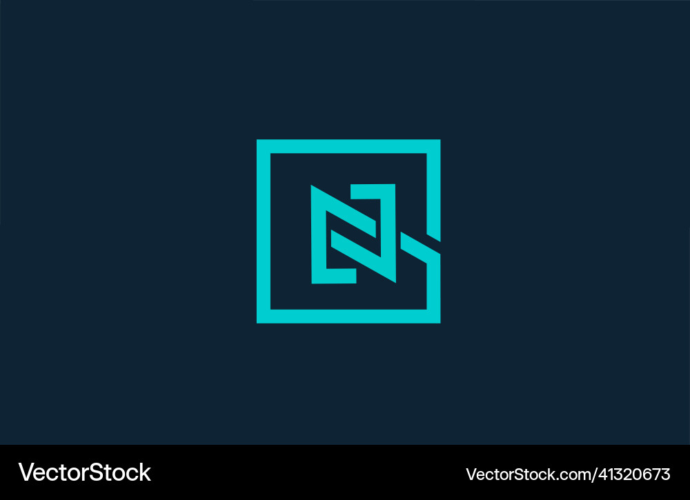 Blue line n alphabet letter logo icon design Vector Image