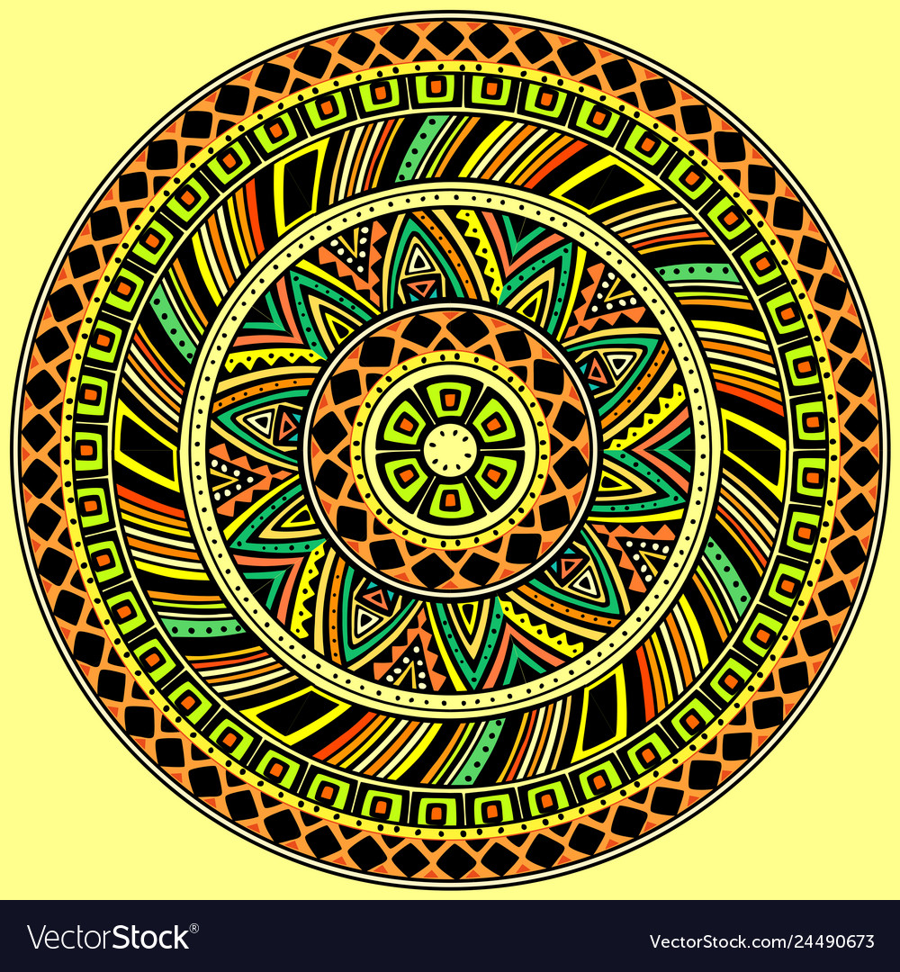 Bright round ethnic pattern Royalty Free Vector Image