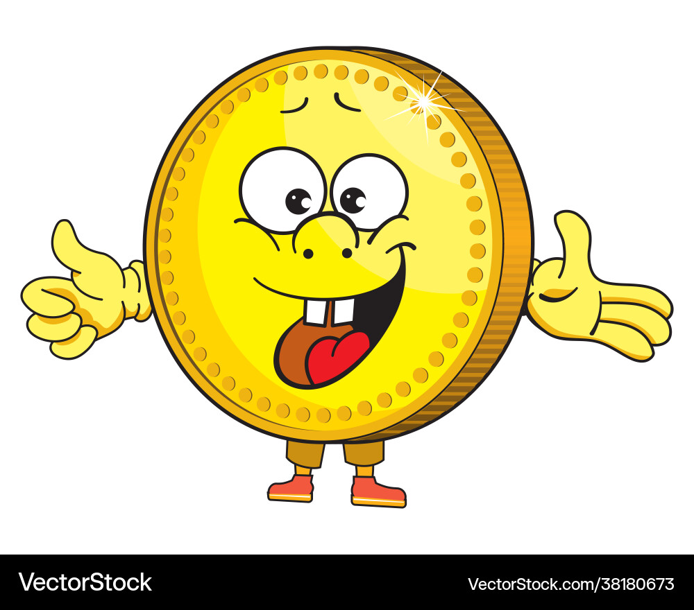 Cartoon gold coin Royalty Free Vector Image - VectorStock
