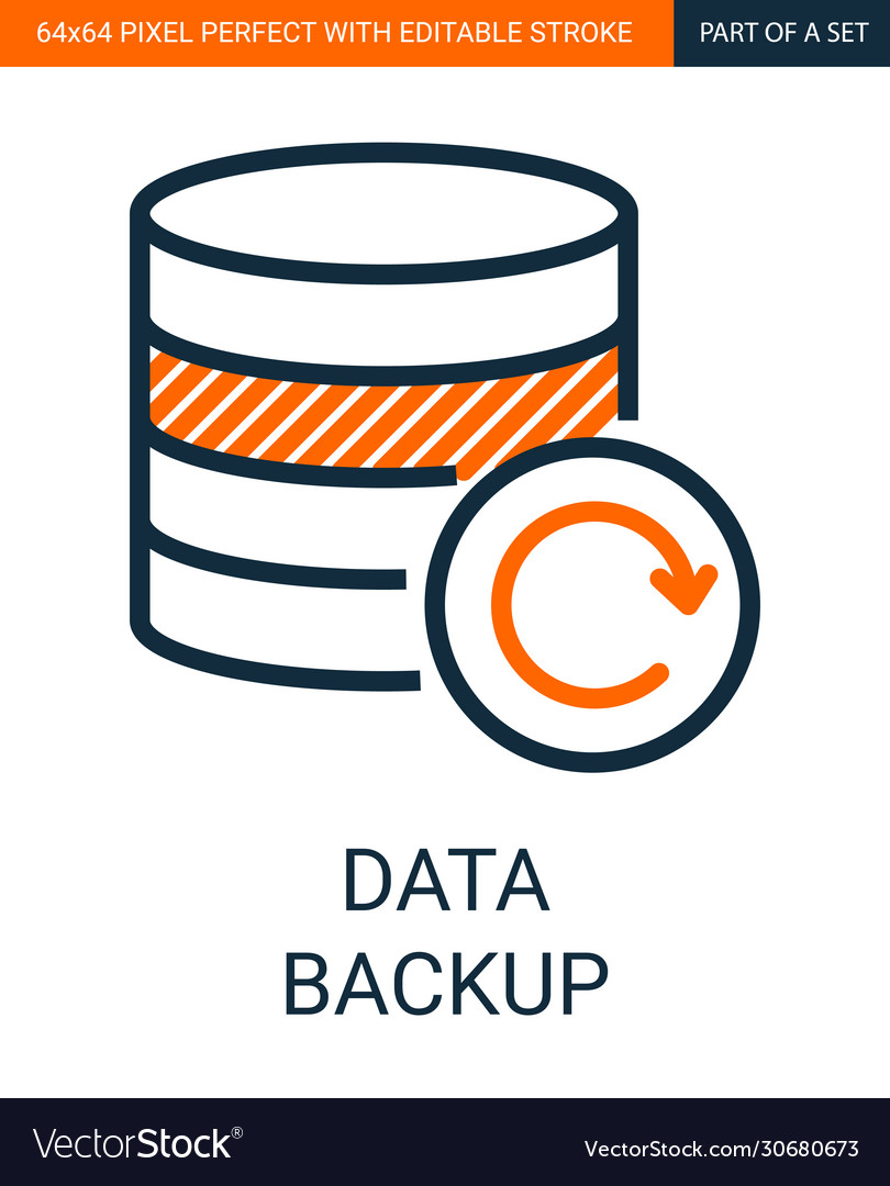 Data backup colorful simple outline icon Vector Image Data backup colorful simple outline icon Vector Image
