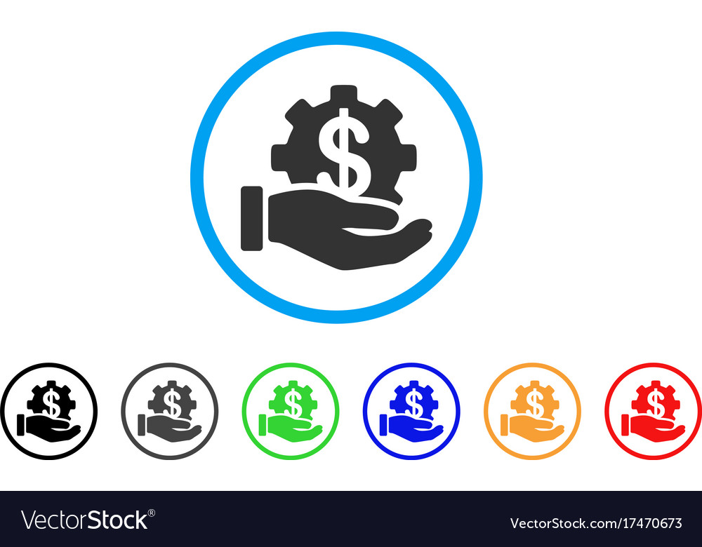Development service rounded icon Royalty Free Vector Image