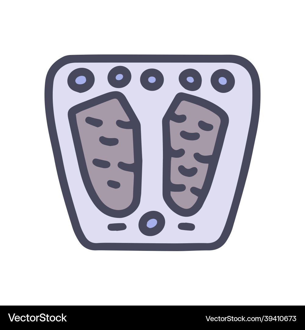 Feet massager color doodle simple icon Royalty Free Vector