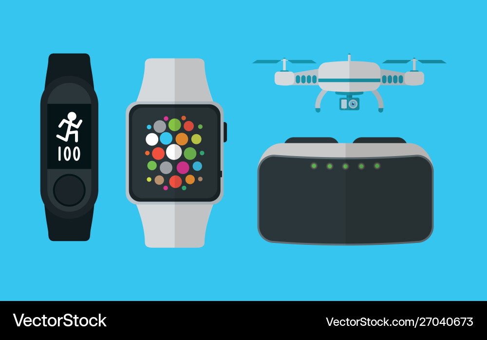 Flat design gadgets technology icons Royalty Free Vector