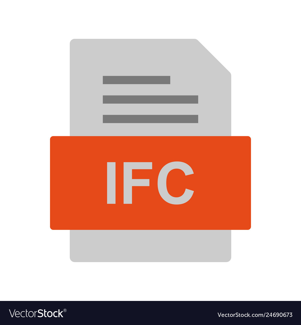 Ifc file document icon Royalty Free Vector Image