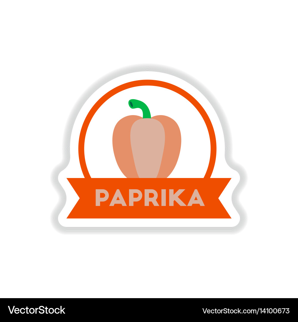 Label icon on design sticker collection paprika Vector Image