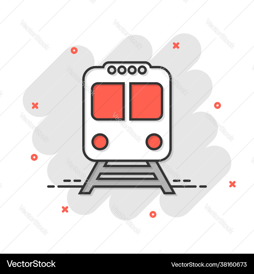 Metro icon in comic style train subway cartoon Vector Image