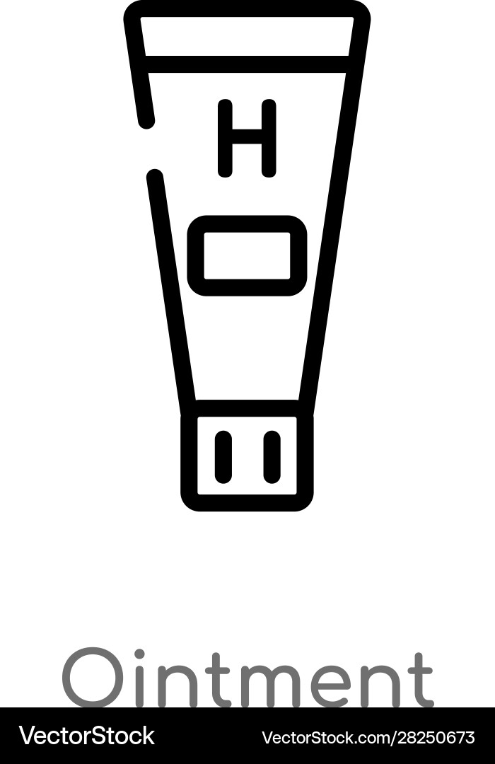 Outline ointment icon isolated black simple line Vector Image