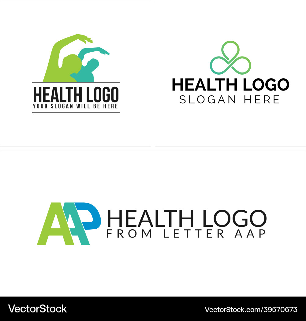 Physical wellness people logo design Royalty Free Vector
