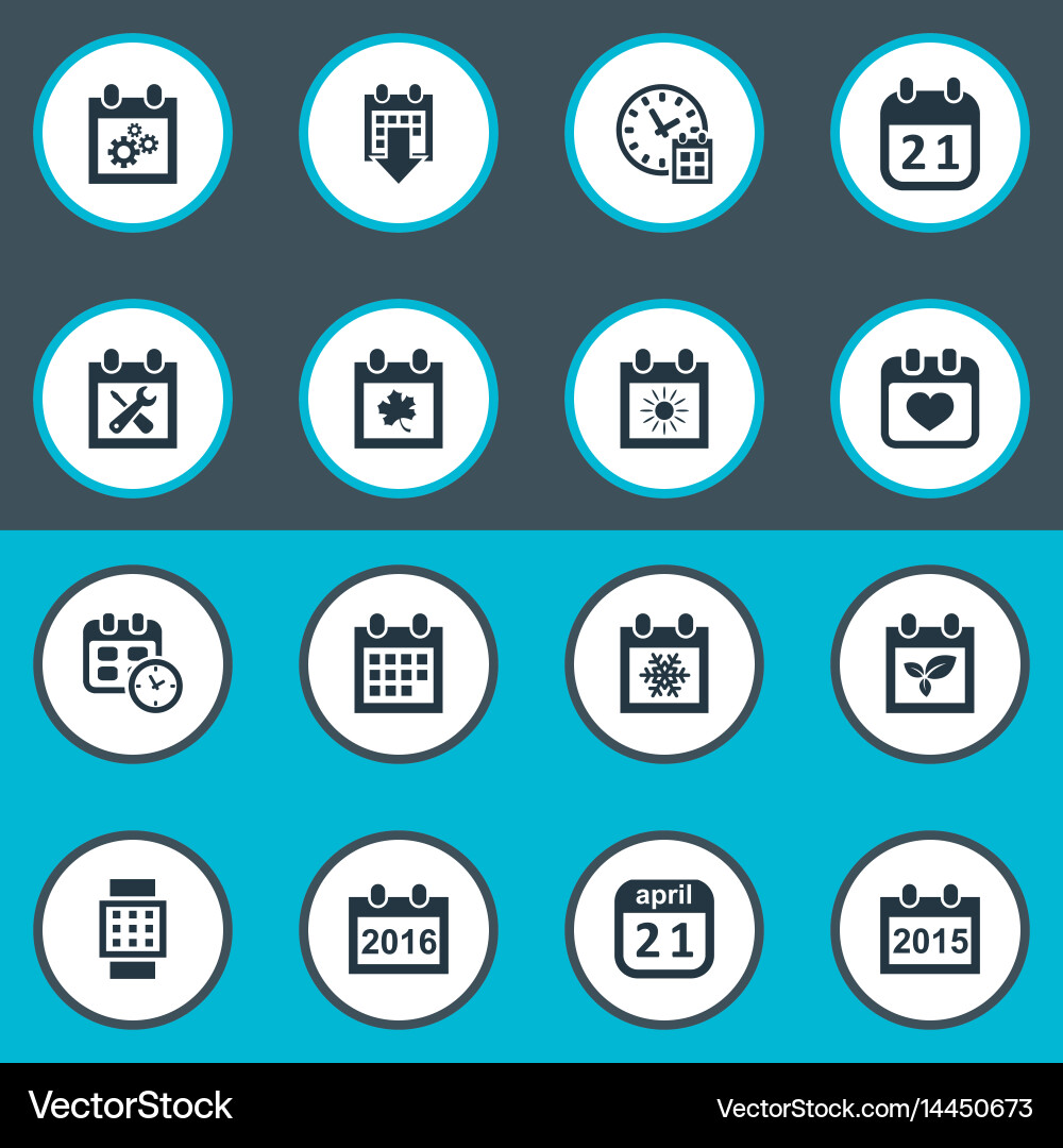 Set of simple date icons Royalty Free Vector Image