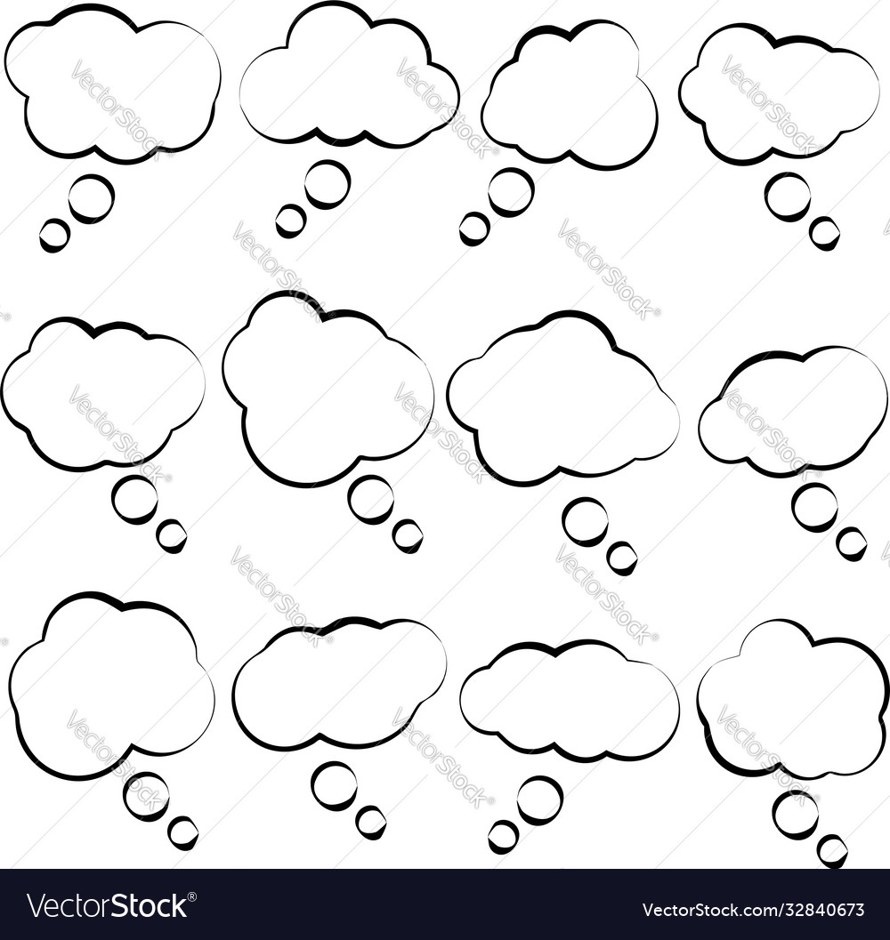 Simple bubble speech clouds on white background Vector Image