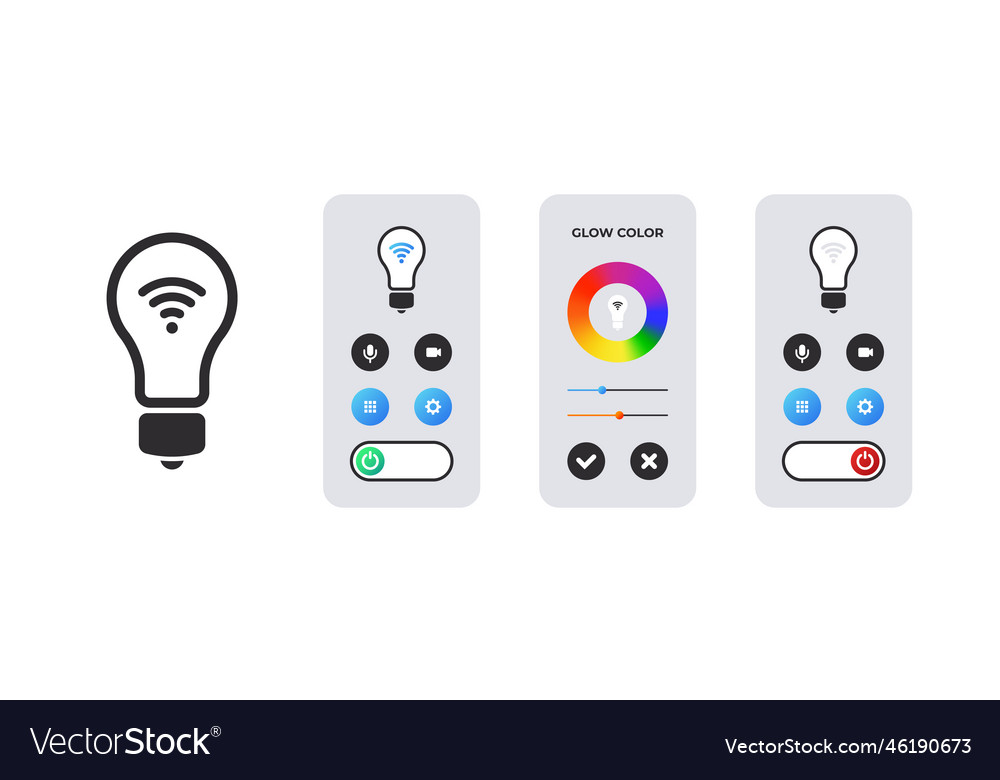 Smart bulb interface led bulbs with wireless Vector Image