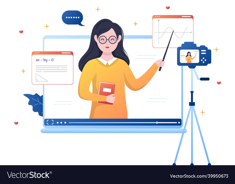 Video tutorials background watching Royalty Free Vector