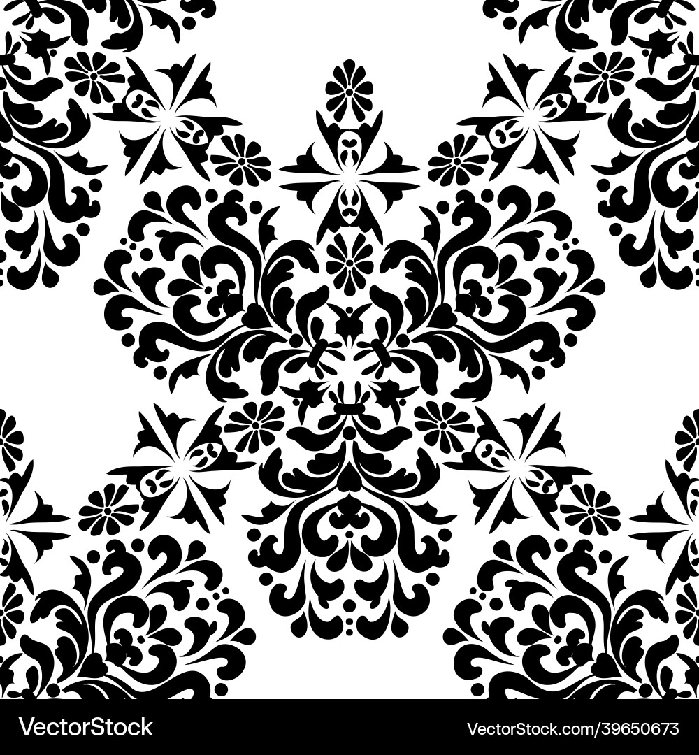 Vintage seamless pattern with floral ornaments Vector Image
