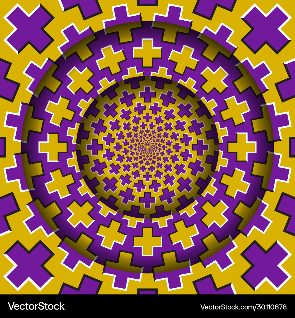 Abstract round frame with a moving yellow purple Vector Image
