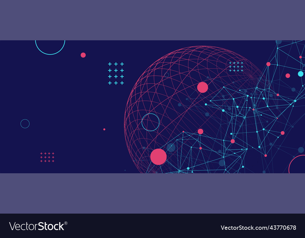 Abstract Sphere Background With Plexus Effect 3d Vector Image