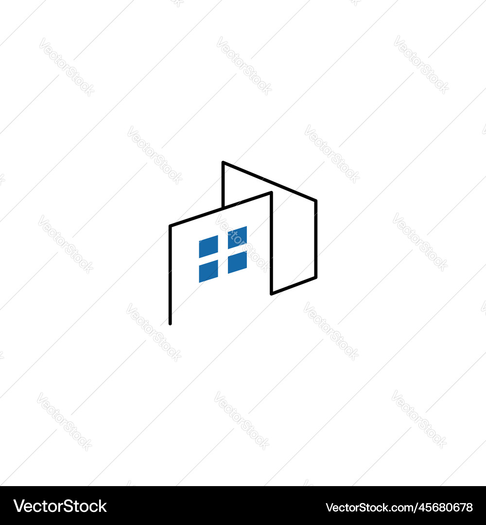 Architecture logo icon minimal design blue color Vector Image