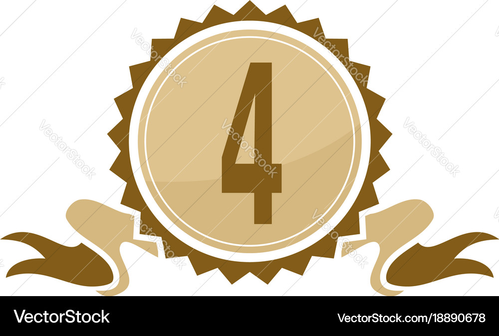 Best quality ribbon number 4 Royalty Free Vector Image
