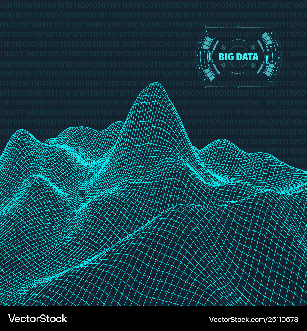 Big data visualization background 3d big data Vector Image