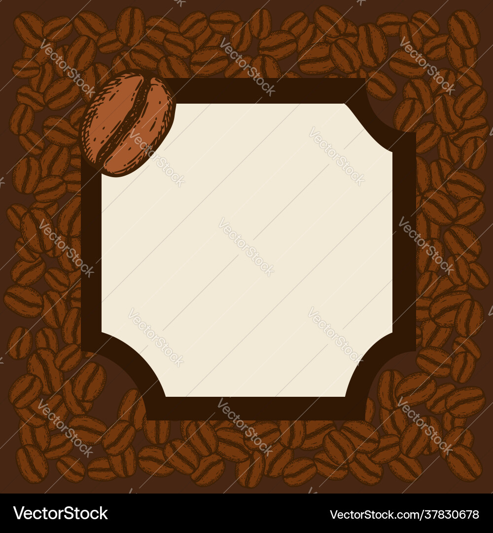 Blank coffee beans frame Royalty Free Vector Image