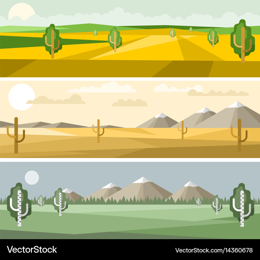 Colorful landscapes nature Royalty Free Vector Image