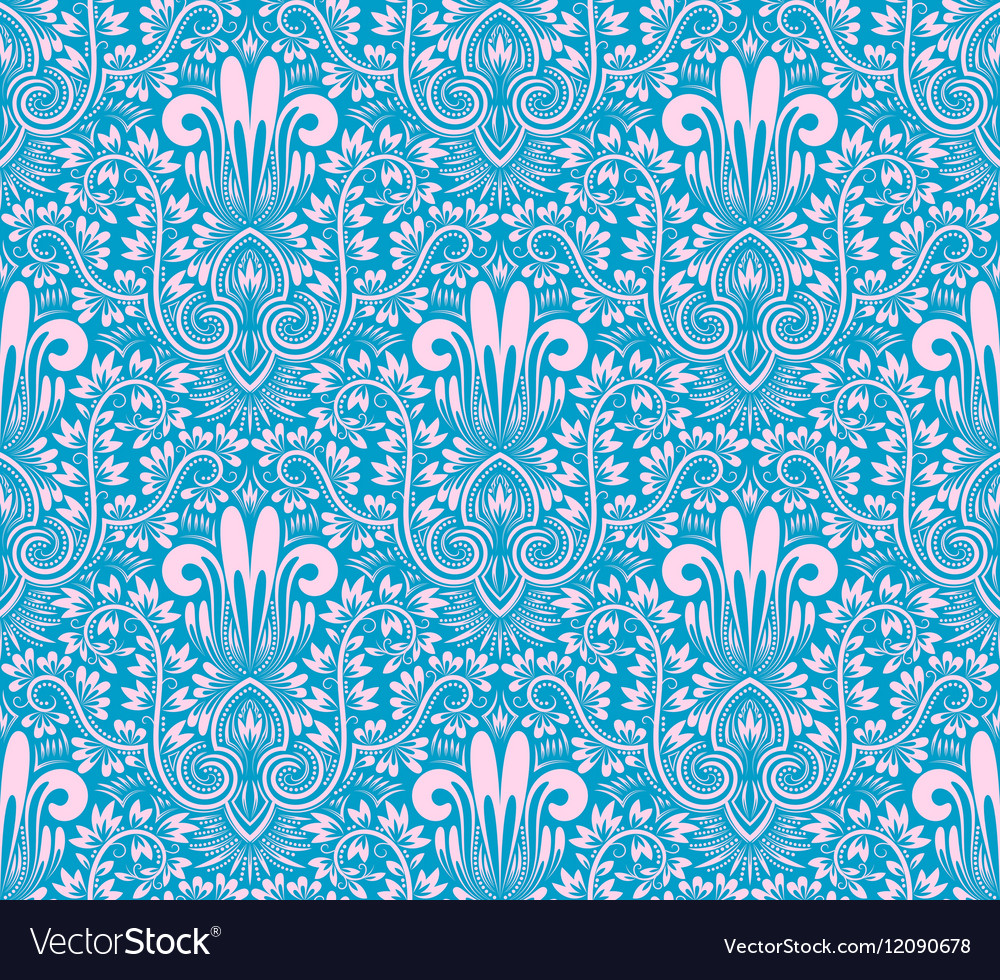 Damask seamless pattern repeating background Vector Image