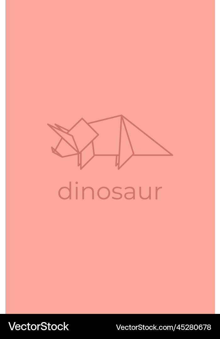 Dinosaur origami abstract line art logo Royalty Free Vector