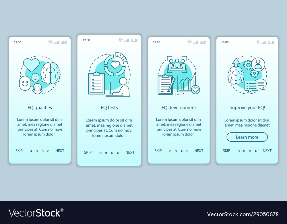 Emotional intelligence onboarding mobile app page Vector Image