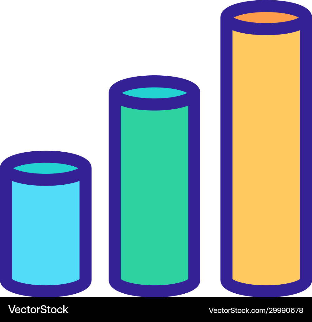 Growth chart icon isolated contour symbol Vector Image