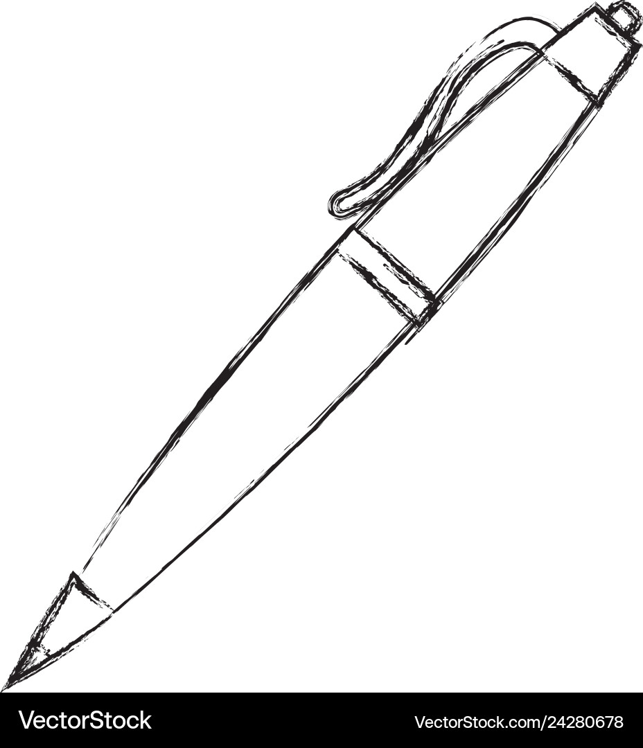 Grunge classic pen design tool object Royalty Free Vector