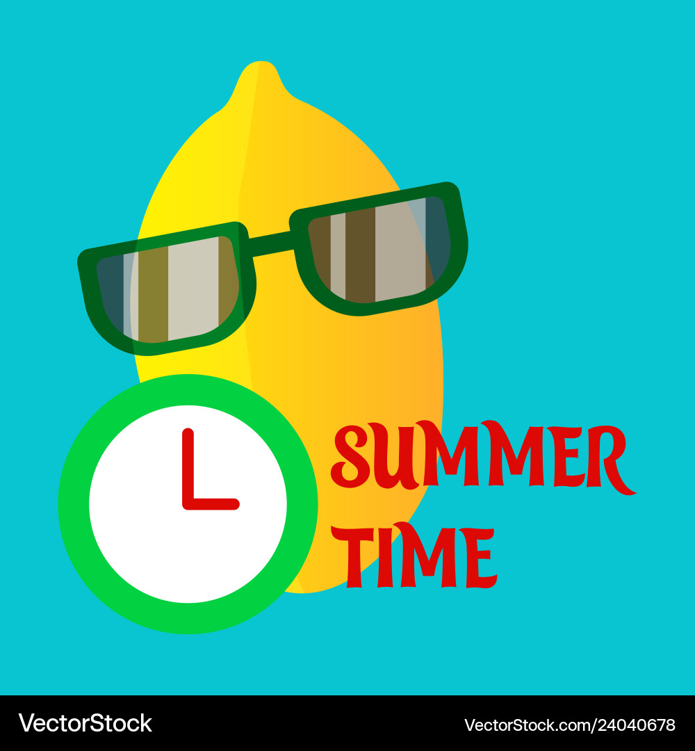 Hand drawn cool lemon with glasses isolated Vector Image