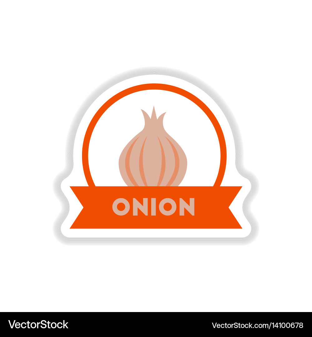 Label icon on design sticker collection onion Vector Image