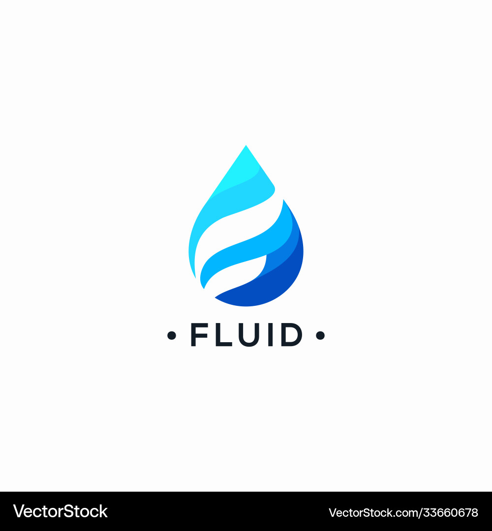 Letter f logo fluid water Royalty Free Vector Image