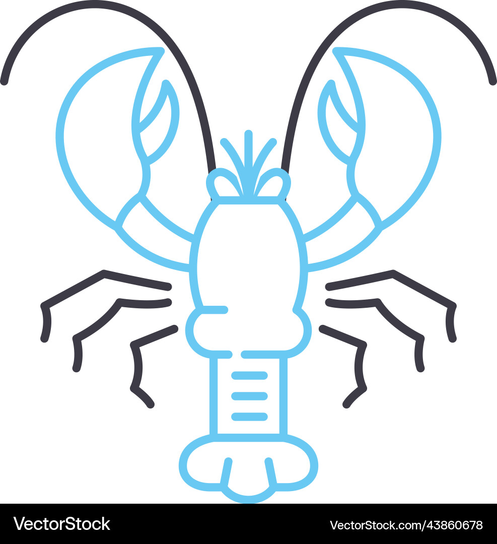 Lobster line icon outline symbol Royalty Free Vector Image
