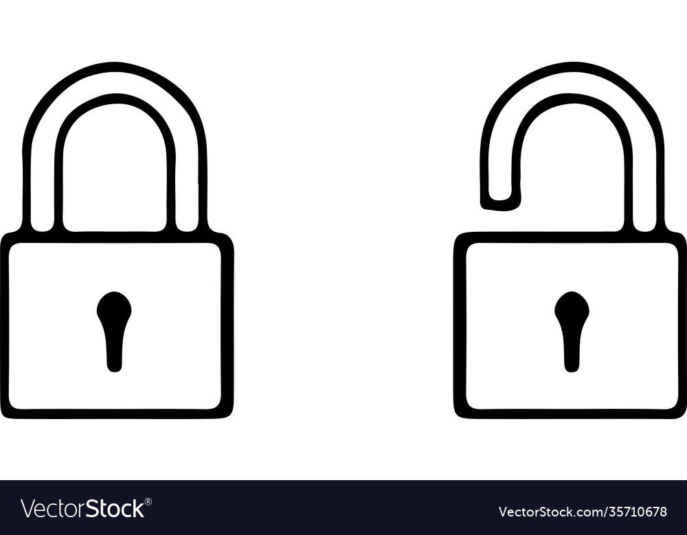 Lock and unlock icon isolated on white background Vector Image