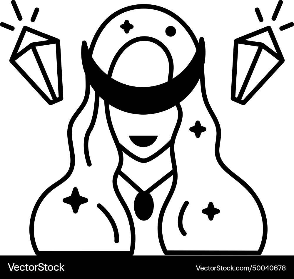 Mystical astrology and divination line icon Vector Image