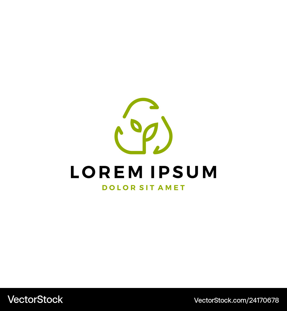 Recycle leaf shoots sprout nature logo icon Vector Image