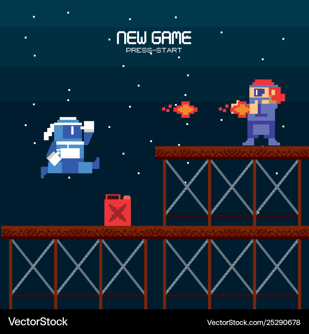 Retro videogame screen arcade background card Vector Image