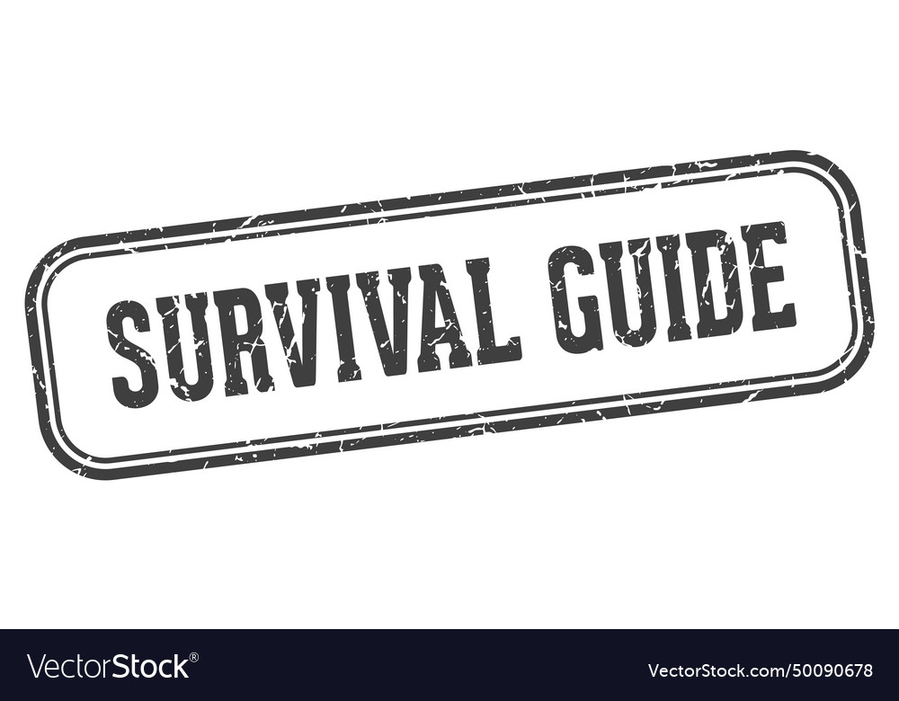Survival guide stamp rectangular Royalty Free Vector Image