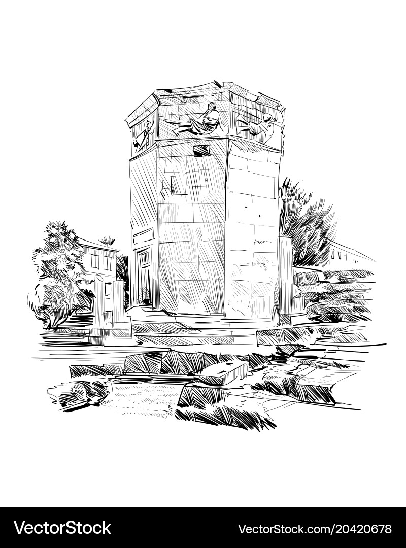 Tower winds roman agora athens greece Royalty Free Vector