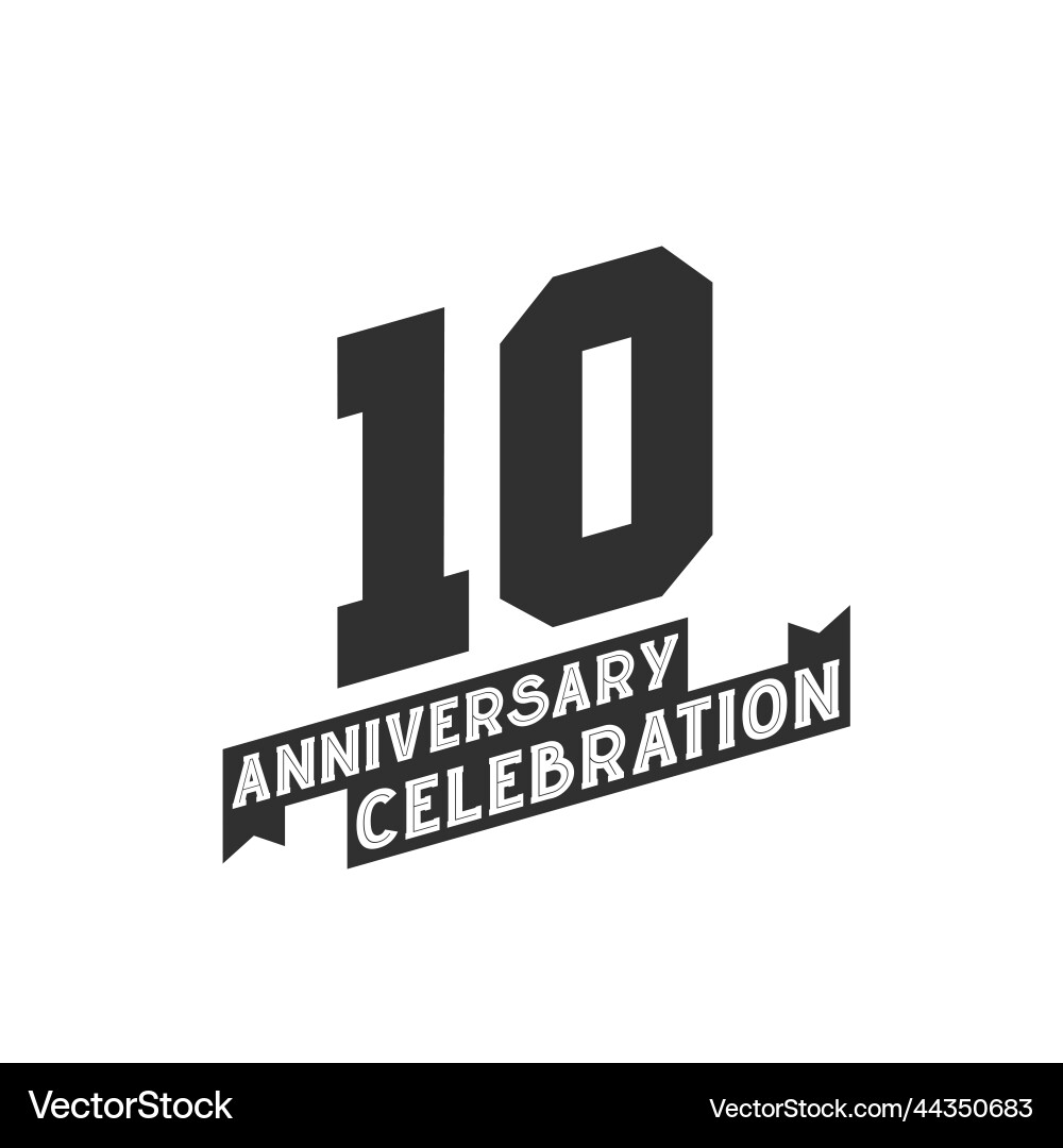 10 anniversary celebration greetings card 10th Vector Image