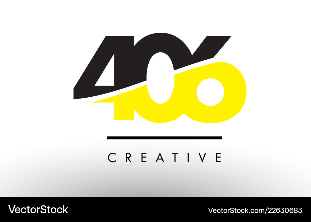 406 black and yellow number logo design Royalty Free Vector