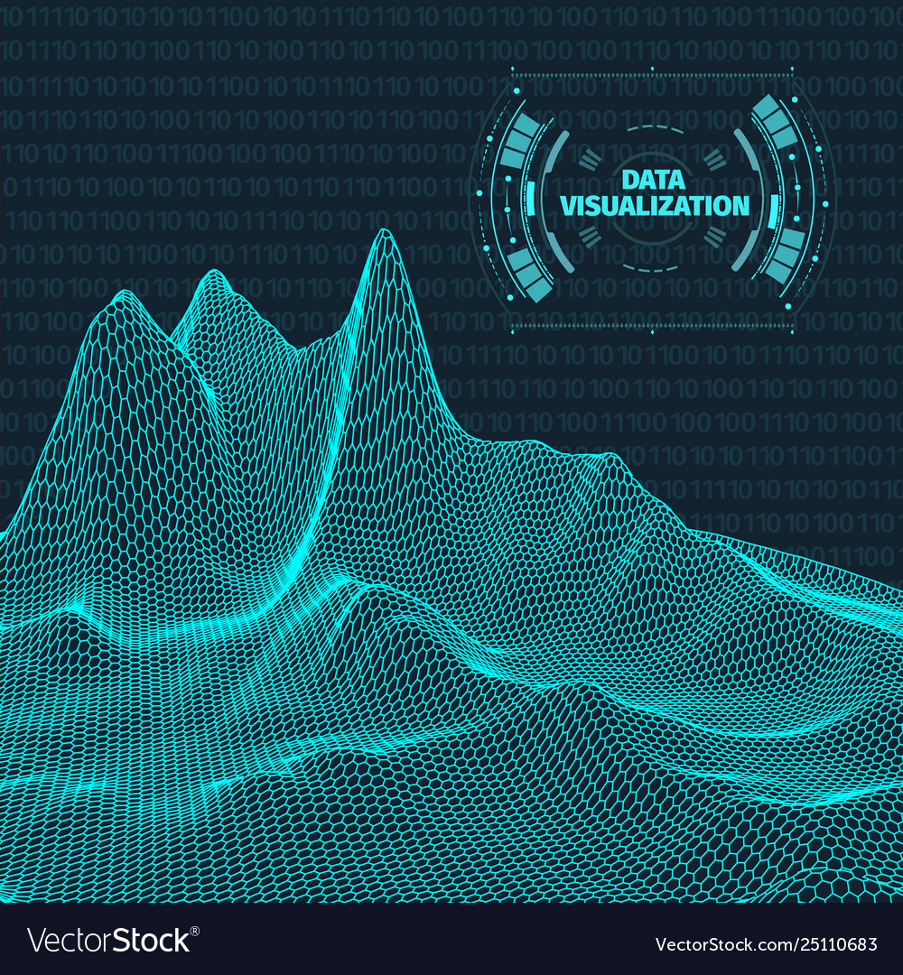 Big data visualization background 3d data Vector Image
